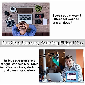 ANXUS Moving Sand Art Liquid Motion Bubble, Flowing Sand Art Picture, Desktop Art, Sensory Calming Fidget Desk Decor, Voted Best Gift! (Purple)