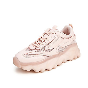LUCKY STEP Women‘s Chunky Fashion Sneakers Platform Dad Cusual Classic Mesh Walking Shoes Comfortable Lace up Travel Sneakers(Pink,9B(M) US)
