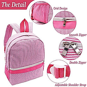 GFU Toddler Backpack, Seersucker Gingham Kids Backpack for Boys and Girls, Preschool Kids Backpack, Lightweight Schoolbag for Child, Small…