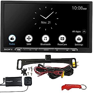 Sony XAV-AX4000 7" 2-DIN Car Stereo w/Backup Camera & SiriusXM Tuner Bundle. Wired + Wireless Android Auto, Wireless Apple CarPlay, Bluetooth, AM/FM Radio, 5 Preamp Outputs, 14-Band EQ, Maestro Ready