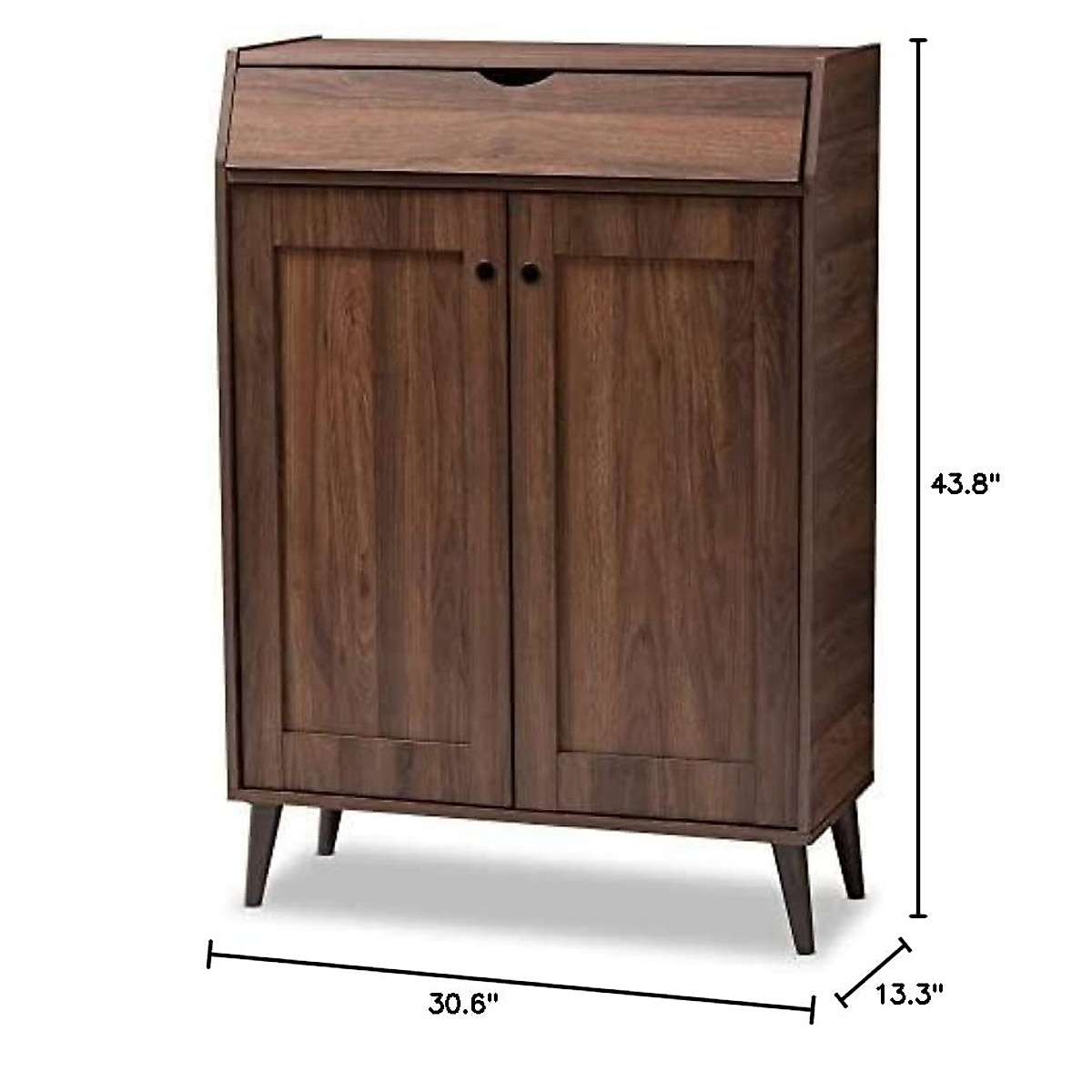 Baxton Studio Shoe Cabinets, One Size, Walnut