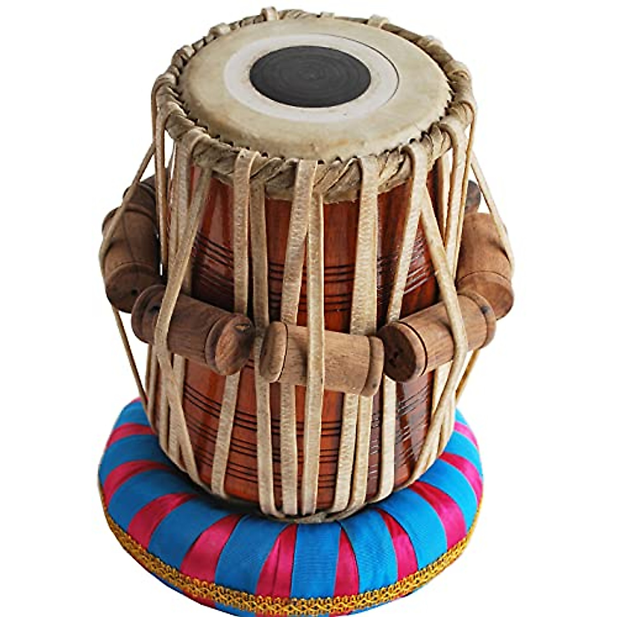 SHREYAS Student Tabla Drum Set, Basic Tabla Set, Steel Bayan, Dayan & Book, Hammer, Cushions & Cover - Perfect Tablas for Students and Beginners on Budget (PDI-IB) Tabla Drums, Indian Hand Drums