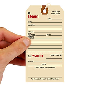 SmartSign Pack of 1000 Repair Tags with Attached String | 2.625" x 5.25" Manila Cardstock