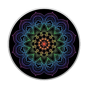 Colorful Sacred Geometry Yoga Mantra Psychedelic Mandala PopSockets PopGrip: Swappable Grip for Phones & Tablets PopSockets Standard PopGrip