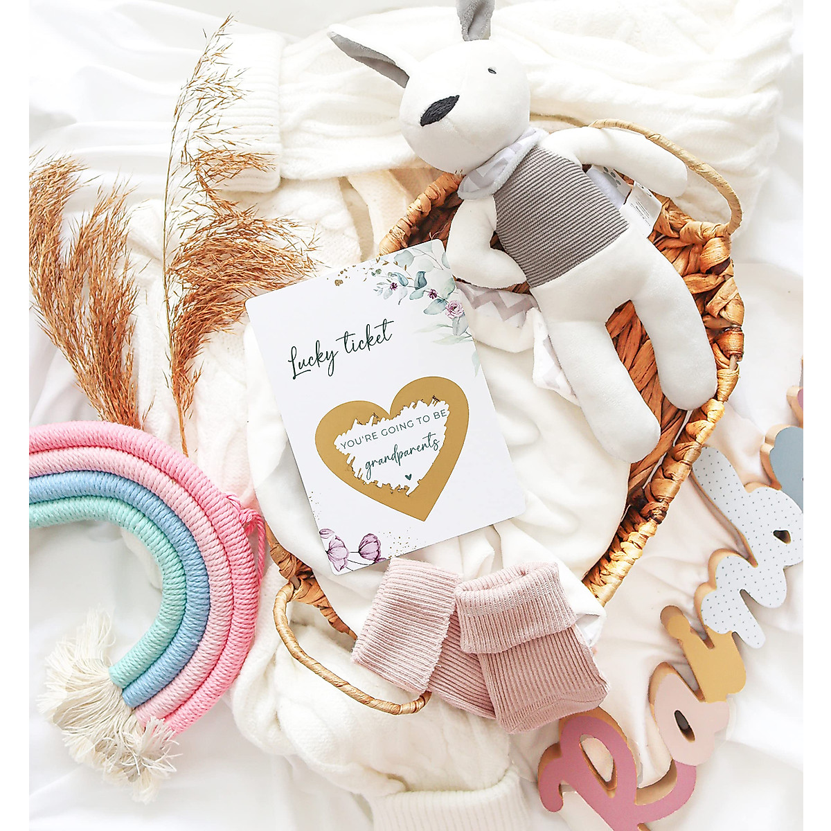 Joli Coon Pregnancy announcement scratch card - You are going to be grandparents - Baby announcement - Eucalyptus