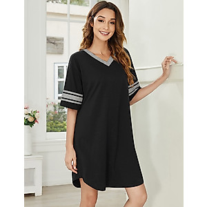 Ekouaer Womens Nightgown Short Sleeve Sleepshirt