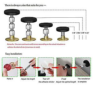 4PCS Adjustable Headboard Stoppers & Bed Stoppers, Threaded Bed Frame Prevent Loosening Anti-Shake Fixer, for Wall, Bed, Cabinet, Sofa, Table (1.18-4.33 inch)
