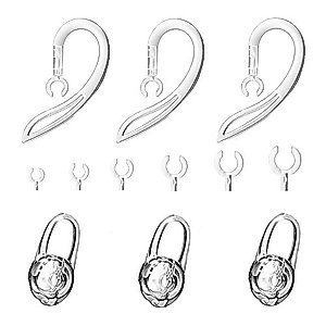 GOOLOOK Replacement Ear Hooks for Bluetooth Earbuds,Silicone Flexible Ear Piece Clamp Replacement Ear Loop Clips, Fit for JBL Live Pro,JBL 200,New Bee, Plantronics, and Other Brands