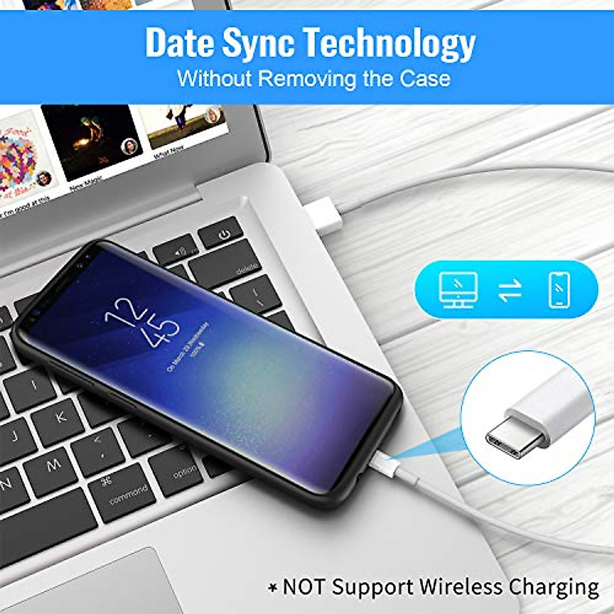 Trswyop Battery Case for Samsung Galaxy S9,[6000mAh] Portable Charging Case External Battery Pack for Samsung Galaxy S9 Rechargeable Charger Case Backup Power Bank(5.8 inch) Black