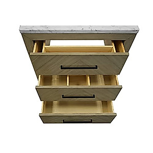 Avery 30-inch Bathroom Vanity (Carrara/Gray Oak): Includes Gray Oak Cabinet with Stunning Carrara Marble Countertop and White Ceramic Sink