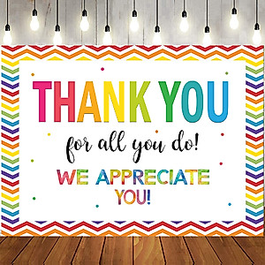 LTLYH 7×5ft Thank You for All You Do Backdrop We Appreciate You Graduations Staff Teachers Doctors Retirement Photo Backdrop Thanks Party Decorations Appreciation Banner Booth Props 220