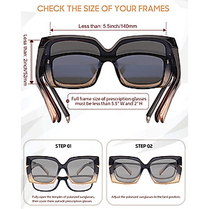 LVIOE Fit Over Sunglasses for Women Oversized Frame & Big Temple & Full UV400 Protection Polarized Lens Fashion Design LS7519