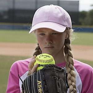 Champion Sports 12" Syntex Leather Cover Softballs - Cork Core - Medium Compression - NFHS Approved - Raised Seams - Optic Yellow - Pack of 12