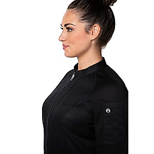 Chef Works Women's Arcadia Chef Coat, Black, Medium