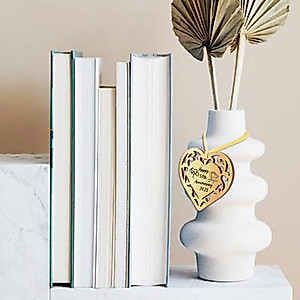 Happy 50th Anniversary 2023 Engraved Heart Wooden Quote Hanging Ornament Party Decorations Supplies Gifts for Husband Wife Boyfriend or Girlfriend Anniversary Valentines Day Romantic Gifts for Her Him