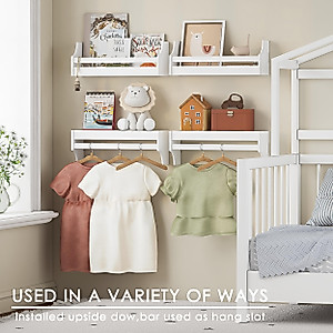 UTEX Nursery Book Shelves for Wall Set of 4, Floating Book Shelf for Kids Rooms, Small Wall Mounted Baby Bookshelf for Nursery Decor Playroom Toy Storage, 16.3 Inch