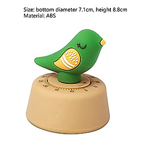 Cooking Timer 60-Minute Loud Ring ABS Small Bird Wind Up Clock Alarm Kitchen Accessories Cooking Timer