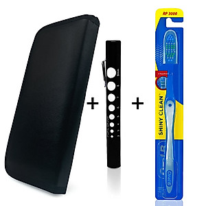 DEXA DENTAL Professional Dental Hygiene Kit - Stainless Steel Tartar Remover, Tooth Scraper, Pick Scaler, Penlight, Toothbrush, and Case