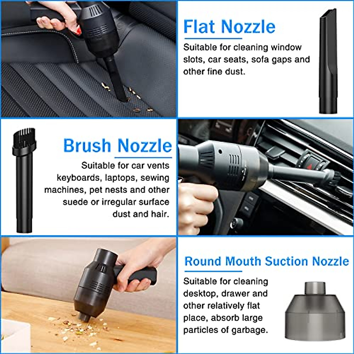 Keyboard Cleaner Powerful Rechargeable Mini Vacuum Cleaner, Cordless Portable Vacuum-Cleaner Tool for Cleaning Dust, Hairs, Crumbs, Scraps for Laptop, Piano, Computer, Car, Makeup Bag, Pet House