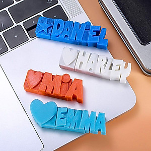 USB Flash Drive Personalized with 3D Print Name Words 16GB/32GB/64GB Customized Memory Stick