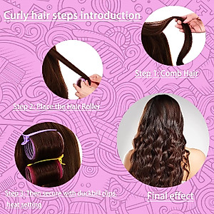 TINGIC Hair Roller Set - Jumbo Self-Grip Curlers with 3 Sizes for Long, Fine Hair, Roller Clips and Comb (34 PCS)