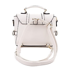 SG SUGU Mini Convertible Top Handle Satchel Bag Fashion Crossbody Backpack Purse|Off White