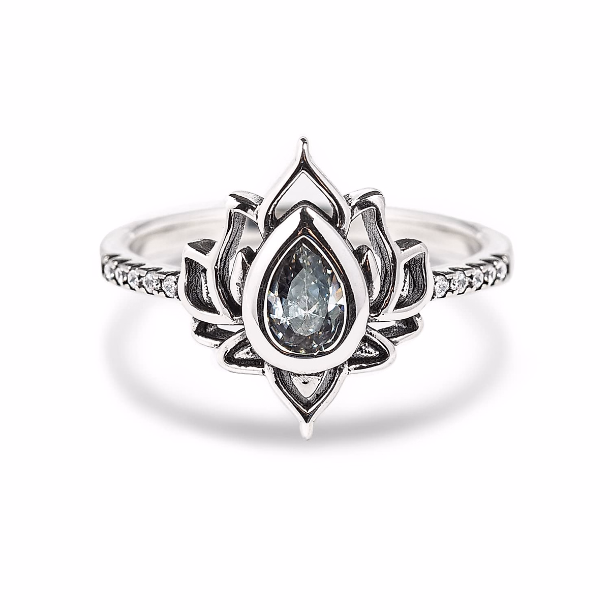 STORYJEWELLERY To My Daughter Lotus Ring, Lotus Flower Ring for Daughter, Empowering Ring for Daughter, Daughter Gift from Mom, Gifts for Daughter, Mother Daughter Jewelry(daughter plated 12)