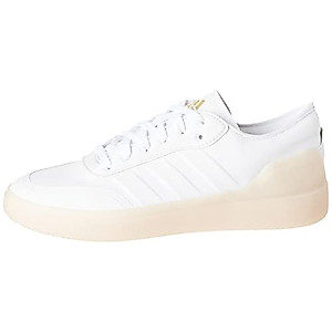 adidas Women's Court Revival Sneaker, White/White/Gold Metallic, 7.5