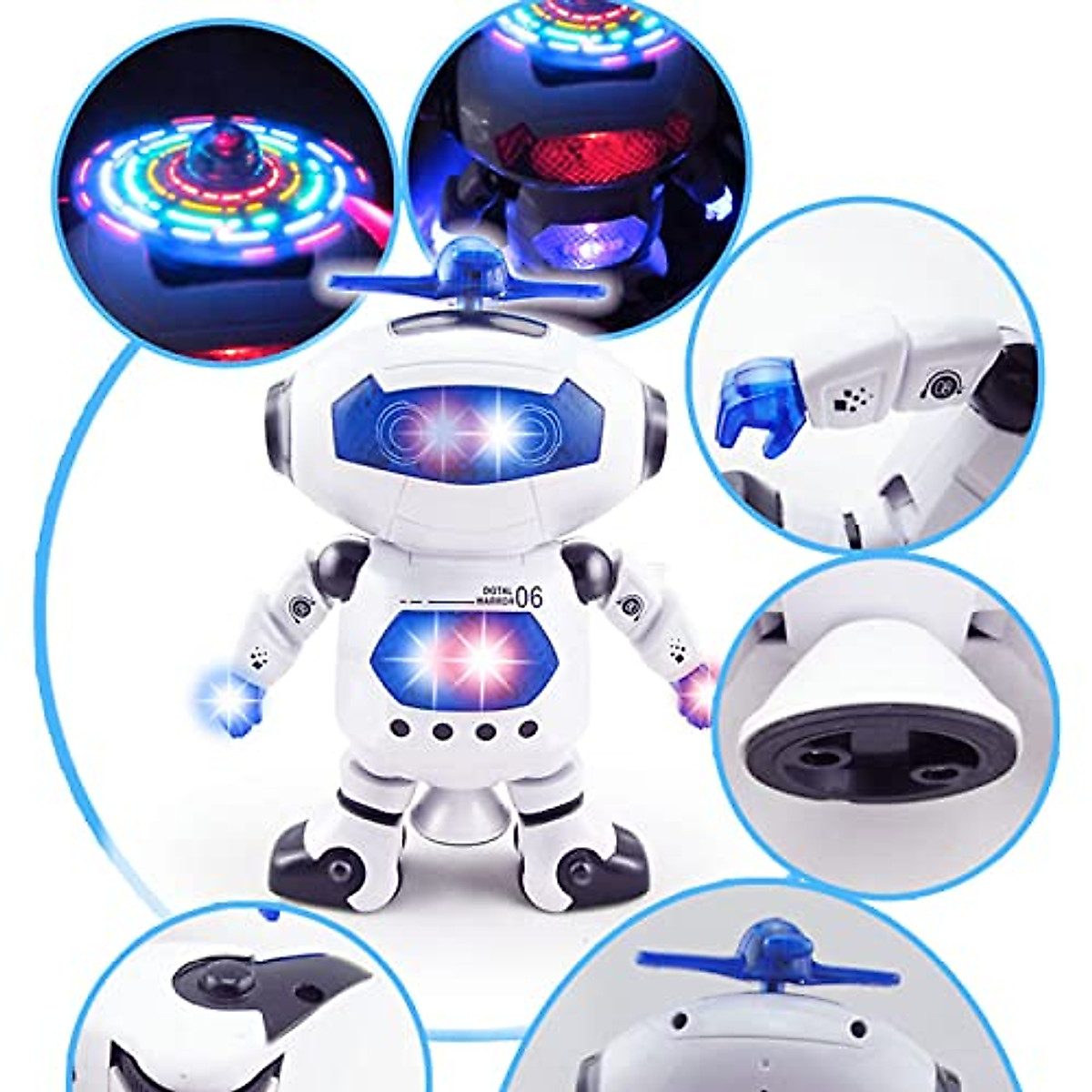 Srliya Humanoid Robot Dancing Robot for Kids 22×14×9 360 rotatable Lighting Dancing Humanoid Robot Toy Kid Children Playful Gift