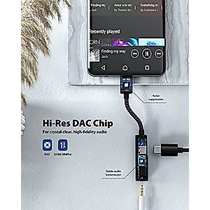 USB C Headphone and Charger Adapter, 2 in 1 Stouchi 32bit 384khz USB Type C to 3.5mm Audio Jack with PD 30W Fast Charging Converter for Stereo, Aux, Earphones Compatible with Galaxy S20/S21 Note 20/10