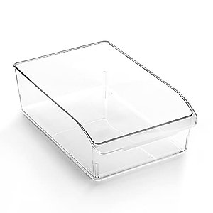 BINO | Plastic Storage Bins, Medium | THE CURVE COLLECTION | Multi-Use Organizer Bins | Storage Containers Kitchen, Pantry and Home Organization | Fridge Organizers | Pantry Organization and Storage
