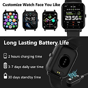 Smart Watch (Make/Receive Call), 1.7 inches Waterproof Smartwatch GPS Fitness Tracker with Heart Rate Monitor AI Voice Sleep Tracker Blood Oxygen Pedometer for Android Phones iPhone Samsung Women Men
