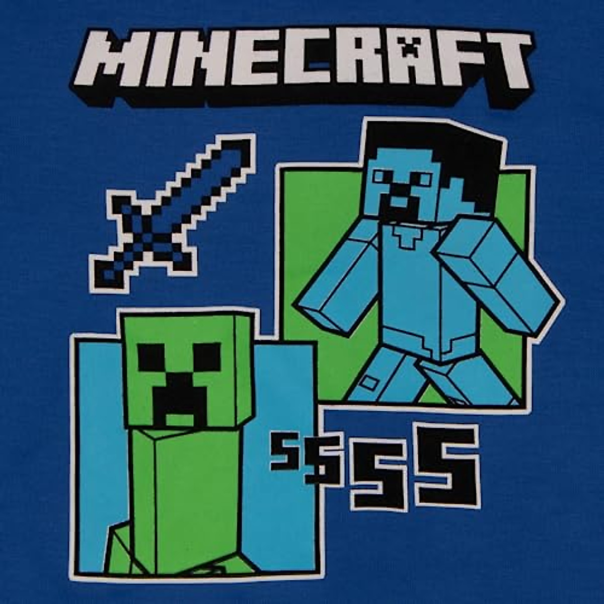 Minecraft Boys 2 Piece Fleece Pants Sets, Pullover Hoodie and Jogger Set for Boys (Blue, Size 4)