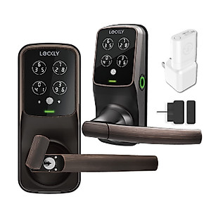 2 Peice Lockly Smart Lock - PGD628WVB and PGD628FVB Bundle, Fingerprint Door Lock with Patented Keypad, App Control (Venetian Bronze)
