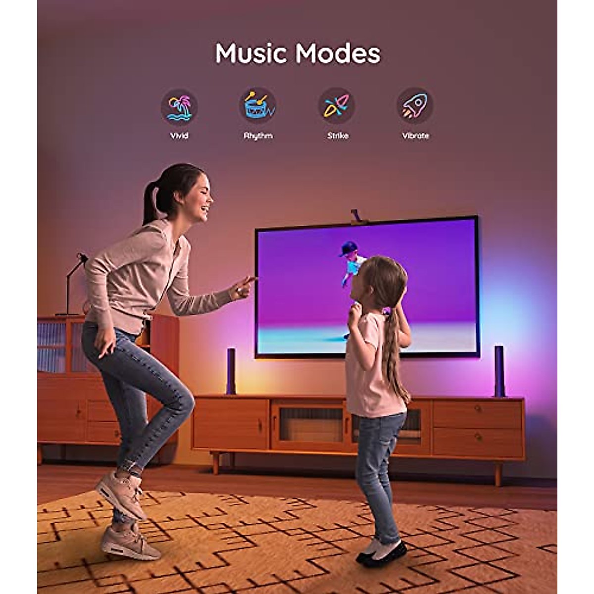 Govee LED Smart Light Bars with Camera, RGBIC Smart Backlights, Music Sync Kit Works with Alexa & Google Assistant, 23 Preset Modes DreamView LED Play Light Bar for 27-45 inch Gaming, PC, TV, Room