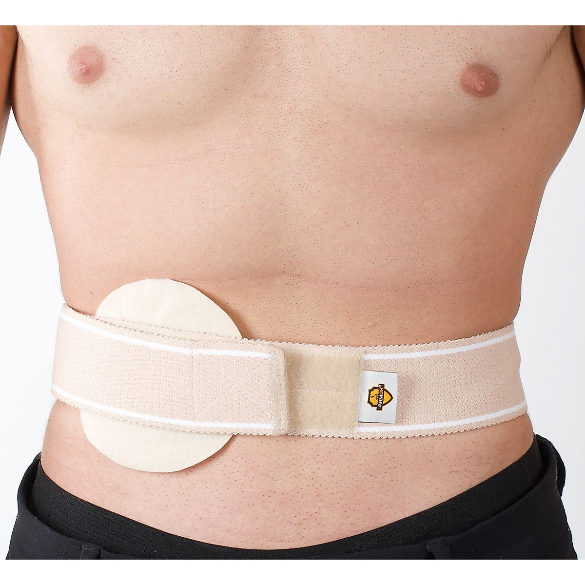 Armor Adult Umbilical Hernia Truss Support Belt for Relief of Abdominal Pain and Pressure, Stretchy Elastic Tummy Control Comfort for Men and Women, Size Medium