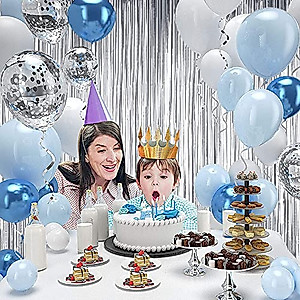 BEISHIDA 2 Pack Silver Foil Fringe Curtain, Silver Tinsel Metallic Curtains Photo Backdrop Streamer Curtain for Party Door Wall Curtain Wedding Birthday Bachelorette New Year Decor(3.28 ft x 6.56 ft)