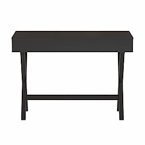 Merrick Lane Davisburg 42" Home Office Writing Desk with Open Front Storage Compartments in Black
