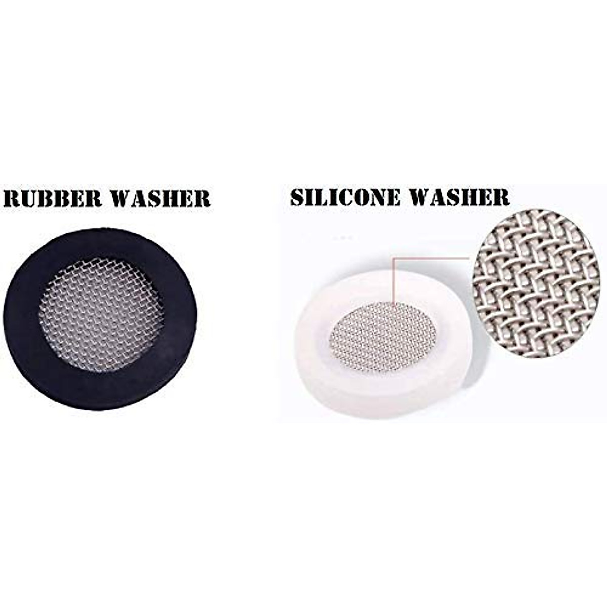 Black 20 pcs Silicone Washer Silicone Filter Gasket for Shower Head Water tap Faucet (Black 10 Pcs)