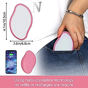 Crystal Hair Eraser,Reusable Crystal Hair Remover Magic Painless Exfoliation Hair Removal Tool, Magic Hair Eraser for Back Arms Legs Fast & Easy Crystal Hair Eraser for Women and Men (Pink)