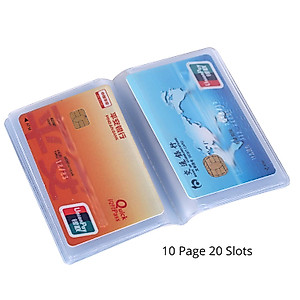 Senkary 3 Pieces Plastic Wallet Insert Credit Card Wallet Picture Photo Holder (20 Page 20 Slots, 10 Page 20 Slots and 10 Page 10 Slots), Translucent