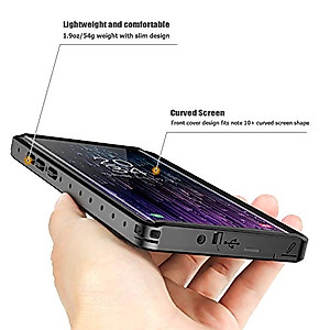 SPIDERCASE for Samsung Galaxy Note 10+ Plus Waterproof Case, Built-in Screen Protector Fingerprint Unlock with Film, Shockproof Full Body Cover Waterproof Case for Samsung Galaxy Note 10+ Plus 5G 2019