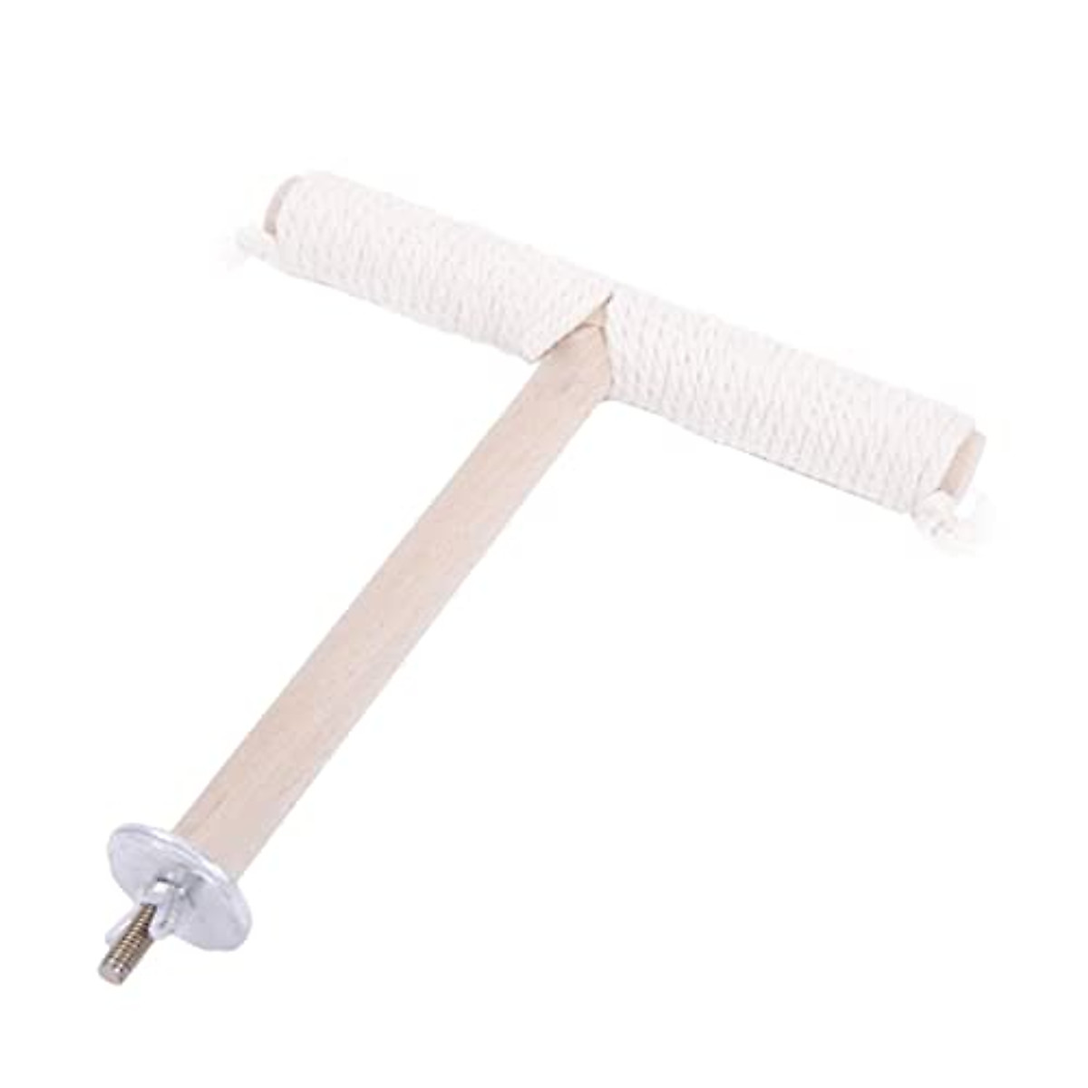 Dft Bird Toys, Natural Wood Bird Perch Stand T-Shaped Bar with Cotton Rope Cage Grinding Toy for Cockatiels Conures Budgies Love Birds