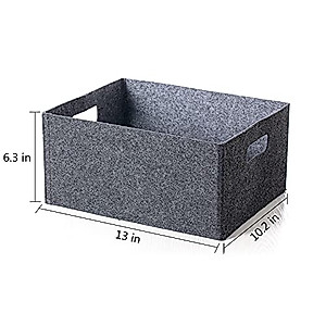 2 pack self-supporting collapsible felt storage basket in darkgrey for storaging and sorting of clothes, toys and office files