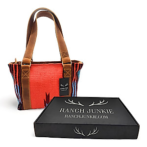 Southwestern Handwoven Wool Leather Boho Tote Western Handbag (Sedona)