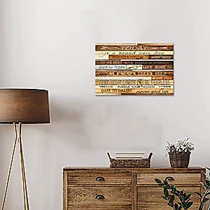 Woxfcart Quotes Canvas Wall Art - Motivational Inspirational Pictures for Office Brown Walls Decor with Framed 24x16