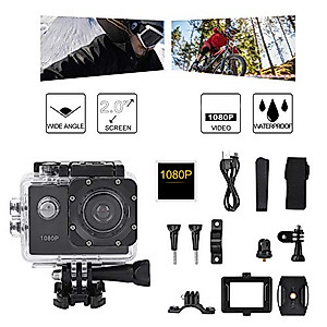 Jopwkuin 1080P Camera, Large Capacity Ultra HD Camera Multi-Functions LCD Screen Camera for Outdoor(Black)