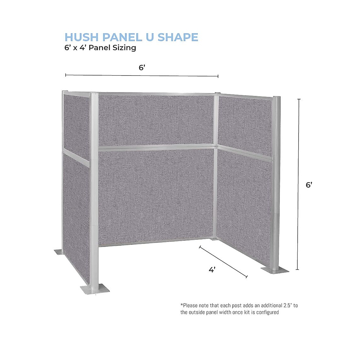 Versare Hush Panel Cubicle Kit | Workstation Partition Walls | Sound Dampening Cubicle Walls | Partitions for Desks