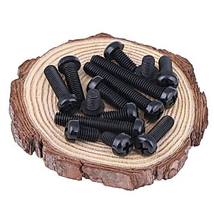 M6 / 6mm Black Nylon Pan Round Head Phillips Screws Plastic Machine Screws (10Pcs, M6 x 20 mm)
