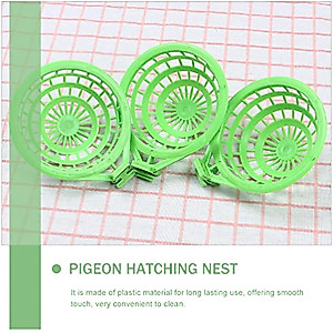 6pcs Plastic Canary Nest-Bird Nest Plastic Hollow Hanging Cage Eggs Hatching Tool Pan Finch Parrot Canary Pigeon Nest Bowl Green